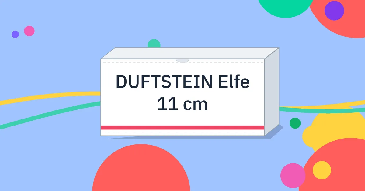 Symbolbild: Packung mit der Aufschrift DUFTSTEIN Elfe 11 cm (PZN 06943576) – Verfügbarkeit und Bezug in Apotheken in Frankfurt am Main