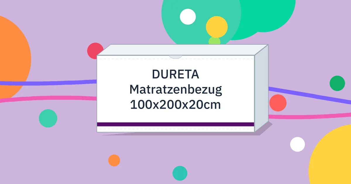 Symbolbild: Packung mit der Aufschrift DURETA Matratzenbezug 100x200x20cm (PZN 01855554) – Verfügbarkeit und Bezug in Apotheken in Frankfurt am Main