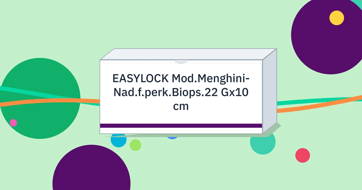 Symbolbild: Packung mit der Aufschrift EASYLOCK Mod.Menghini-Nad.f.perk.Biops.22 Gx10 cm (PZN 16362449) – Verfügbarkeit und Bezug in Apotheken in Frankfurt am Main