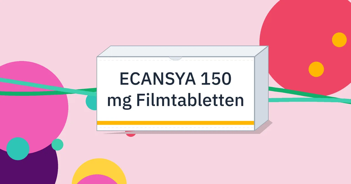 Symbolbild: Packung mit der Aufschrift ECANSYA 150 mg Filmtabletten (PZN 10050370) – Verfügbarkeit und Bezug in Apotheken in Frankfurt am Main
