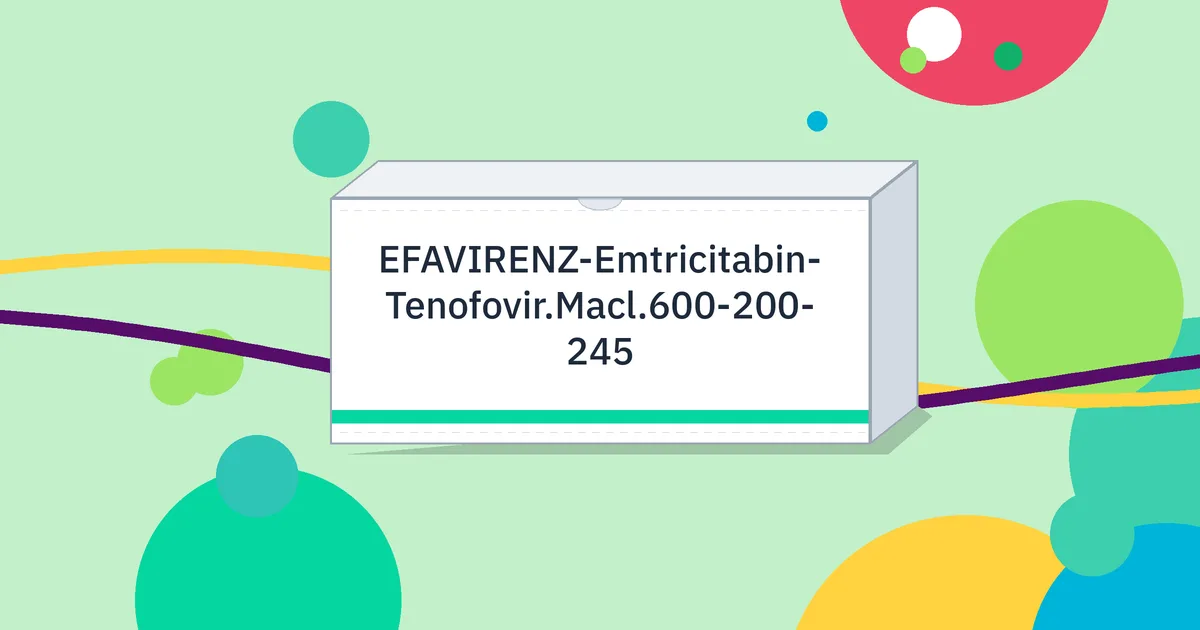 Symbolbild: Packung mit der Aufschrift EFAVIRENZ-Emtricitabin-Tenofovir.Macl.600-200-245 (PZN 20346284) – Verfügbarkeit und Bezug in Apotheken in Frankfurt am Main