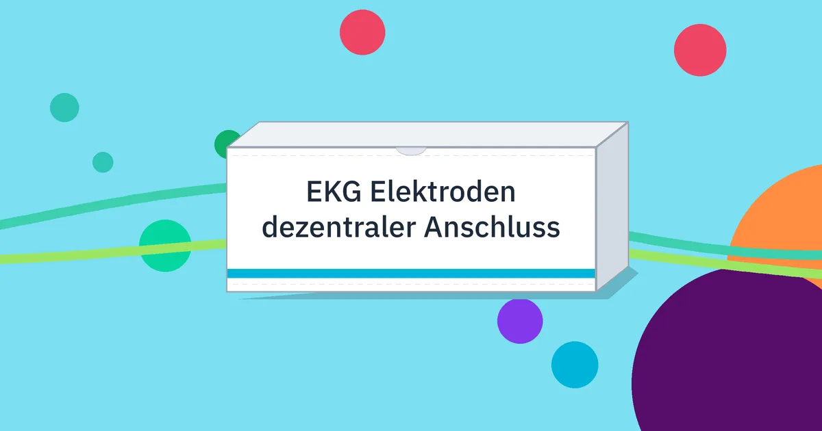 Symbolbild: Packung mit der Aufschrift EKG Elektroden dezentraler Anschluss (PZN 20516562) – Verfügbarkeit und Bezug in Apotheken in Frankfurt am Main