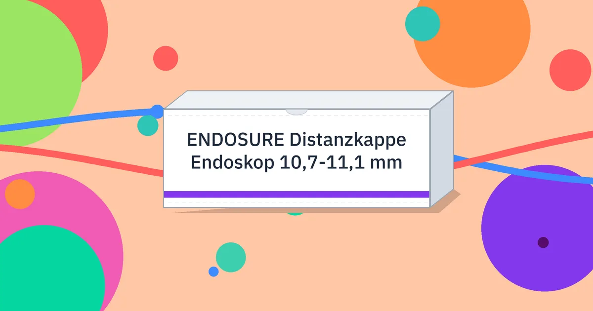 Symbolbild: Packung mit der Aufschrift ENDOSURE Distanzkappe Endoskop 10,7-11,1 mm (PZN 20539362) – Verfügbarkeit und Bezug in Apotheken in Frankfurt am Main