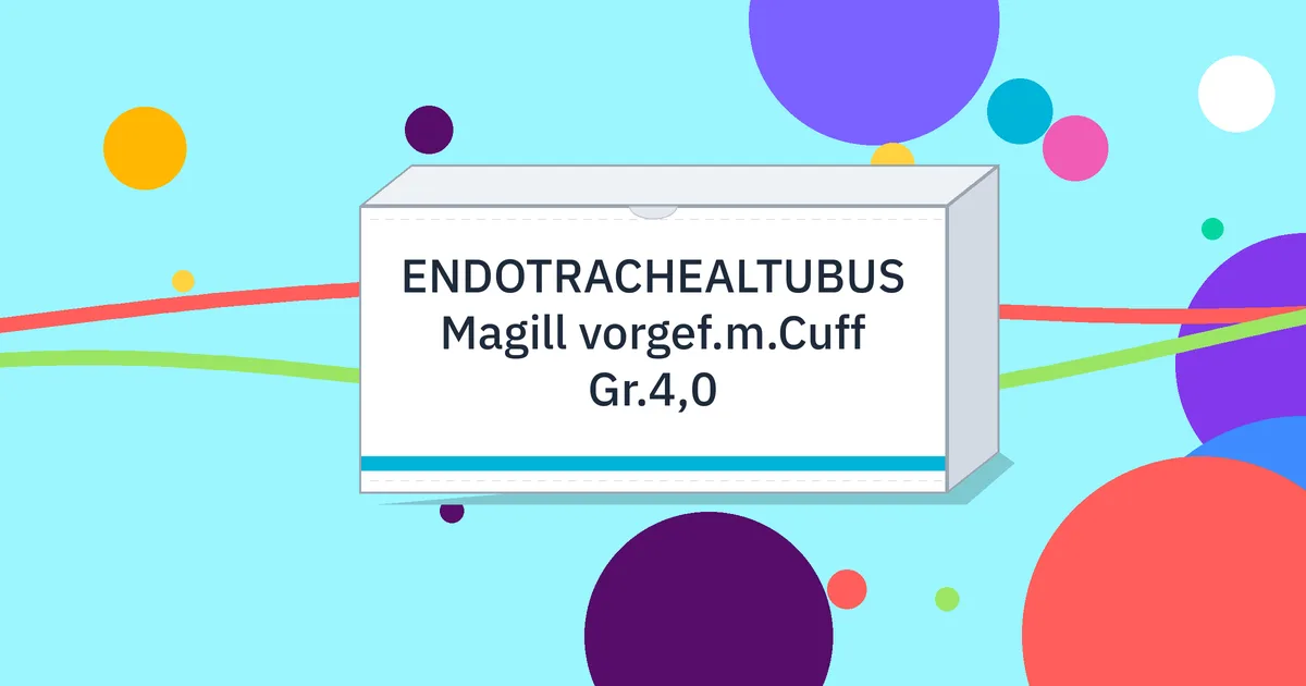Symbolbild: Packung mit der Aufschrift ENDOTRACHEALTUBUS Magill vorgef.m.Cuff Gr.4,0 (PZN 00141203) – Verfügbarkeit und Bezug in Apotheken in Frankfurt am Main