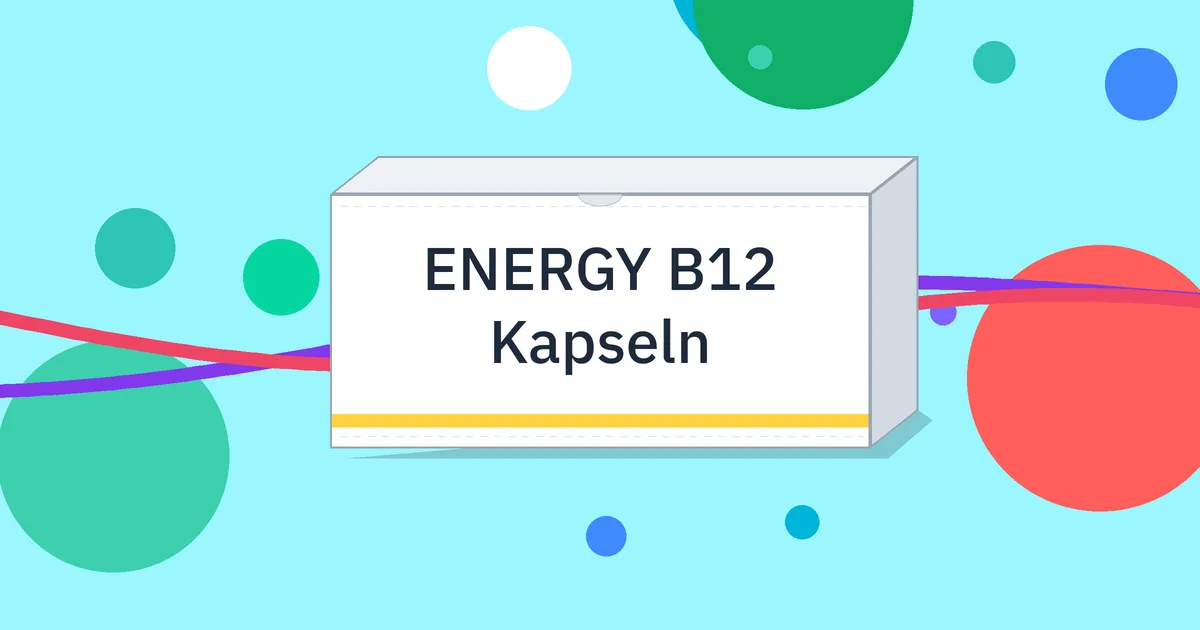 Symbolbild: Packung mit der Aufschrift ENERGY B12 Kapseln (PZN 19125690) – Verfügbarkeit und Bezug in Apotheken in Frankfurt am Main