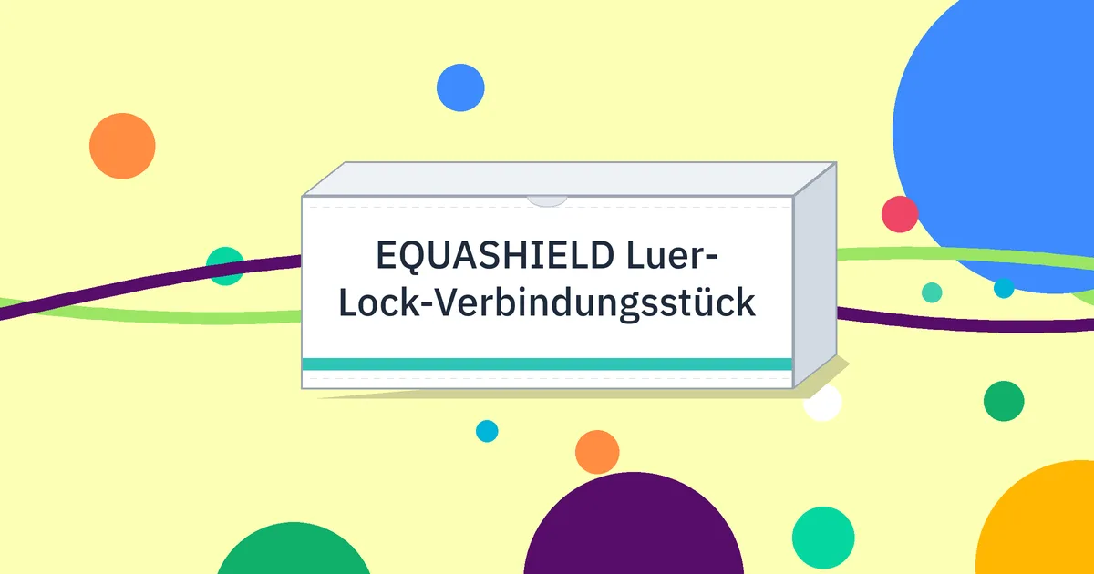 Symbolbild: Packung mit der Aufschrift EQUASHIELD Luer-Lock-Verbindungsstück (PZN 13500885) – Verfügbarkeit und Bezug in Apotheken in Frankfurt am Main