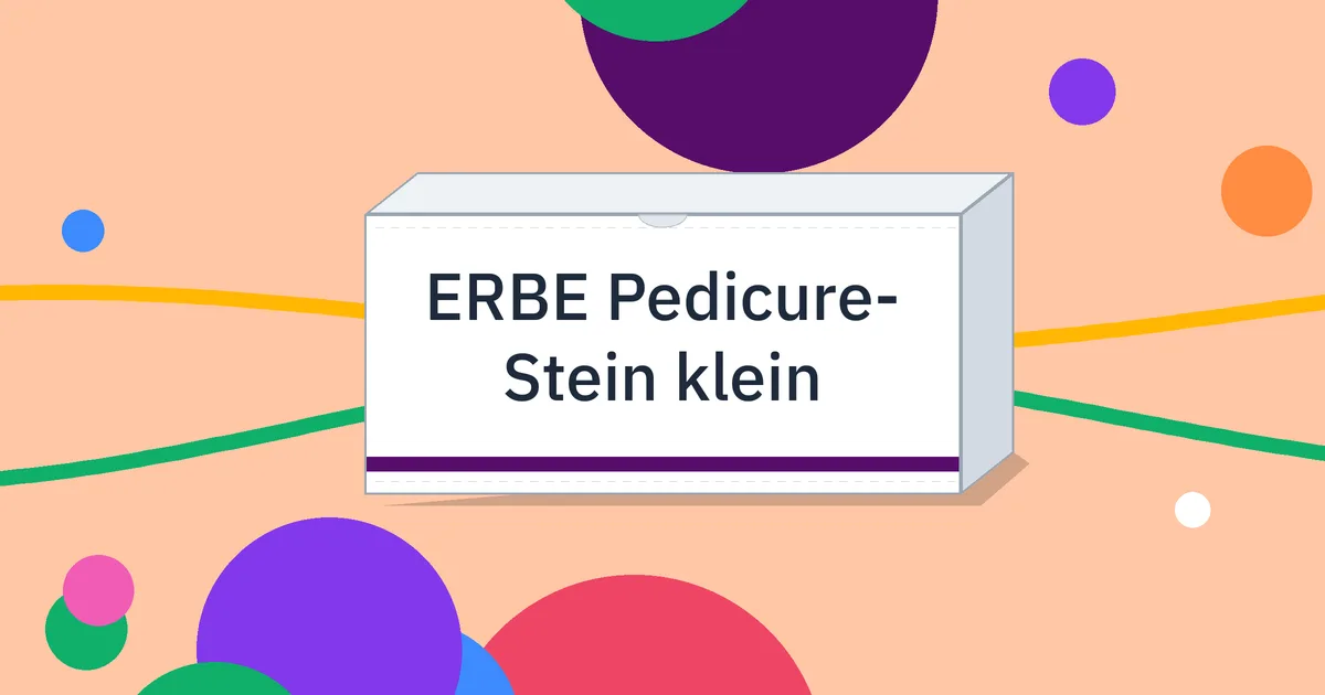Symbolbild: Packung mit der Aufschrift ERBE Pedicure-Stein klein (PZN 14220998) – Verfügbarkeit und Bezug in Apotheken in Frankfurt am Main