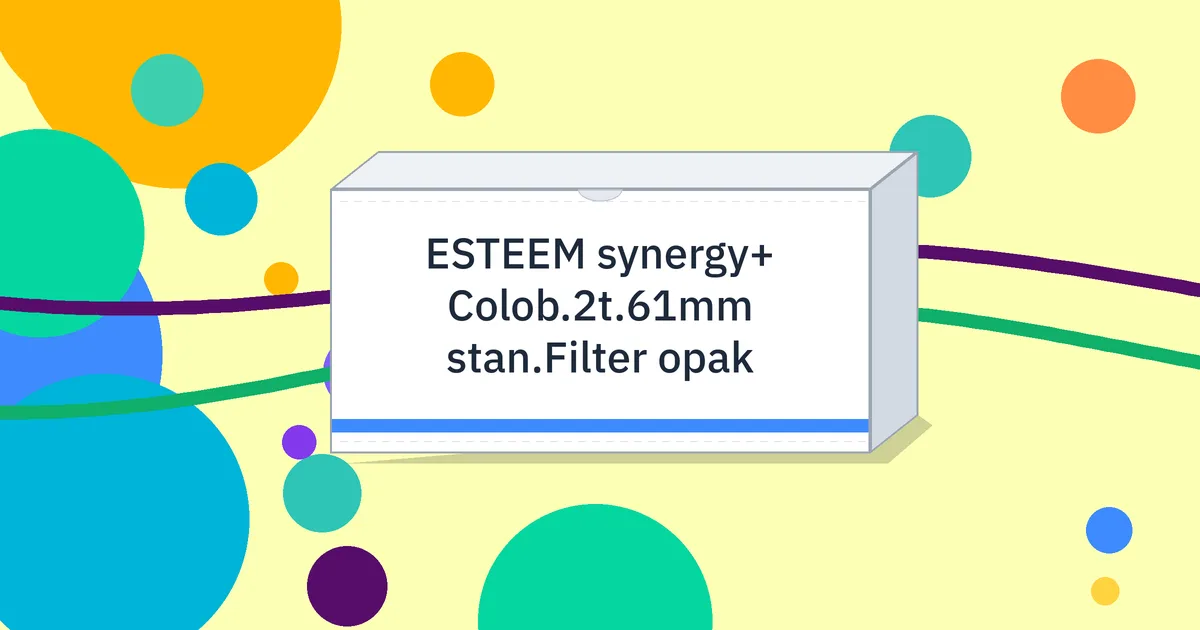 Symbolbild: Packung mit der Aufschrift ESTEEM synergy+ Colob.2t.61mm stan.Filter opak (PZN 06461682) – Verfügbarkeit und Bezug in Apotheken in Frankfurt am Main