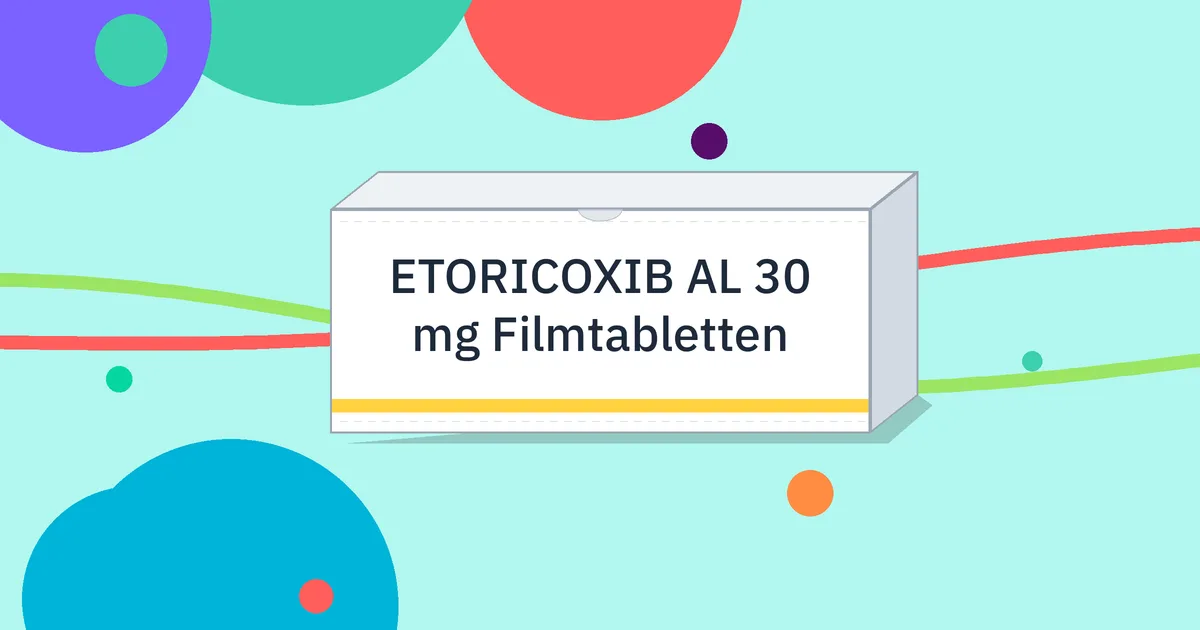 Symbolbild: Packung mit der Aufschrift ETORICOXIB AL 30 mg Filmtabletten (PZN 12464414) – Verfügbarkeit und Bezug in Apotheken in Frankfurt am Main