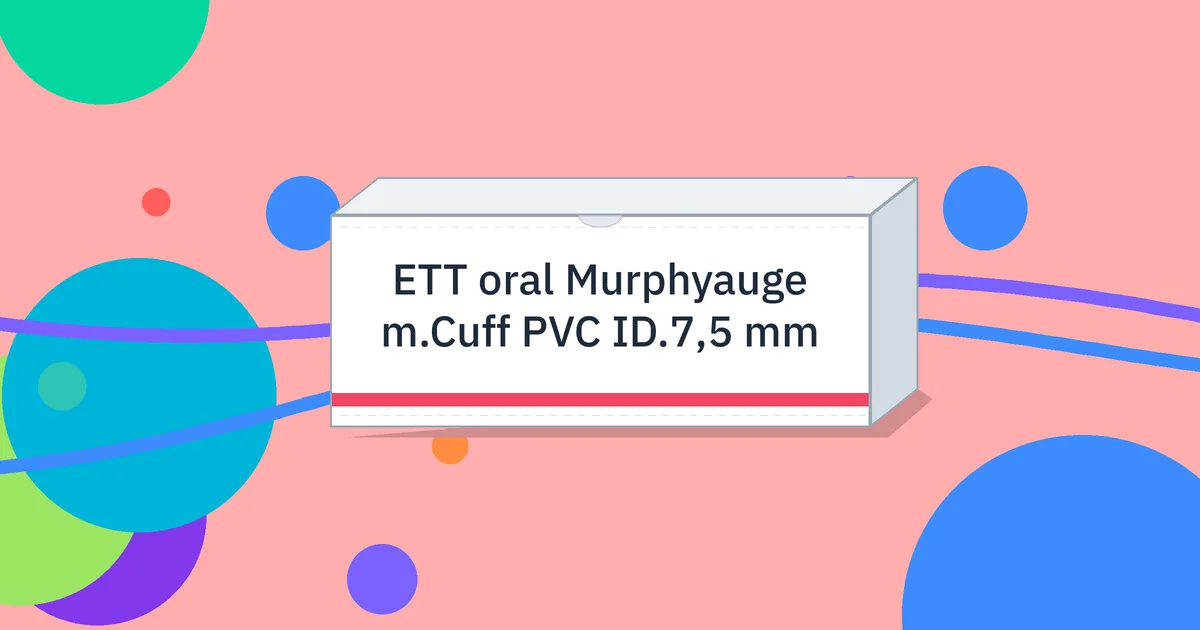 Symbolbild: Packung mit der Aufschrift ETT oral Murphyauge m.Cuff PVC ID.7,5 mm (PZN 19121137) – Verfügbarkeit und Bezug in Apotheken in Frankfurt am Main