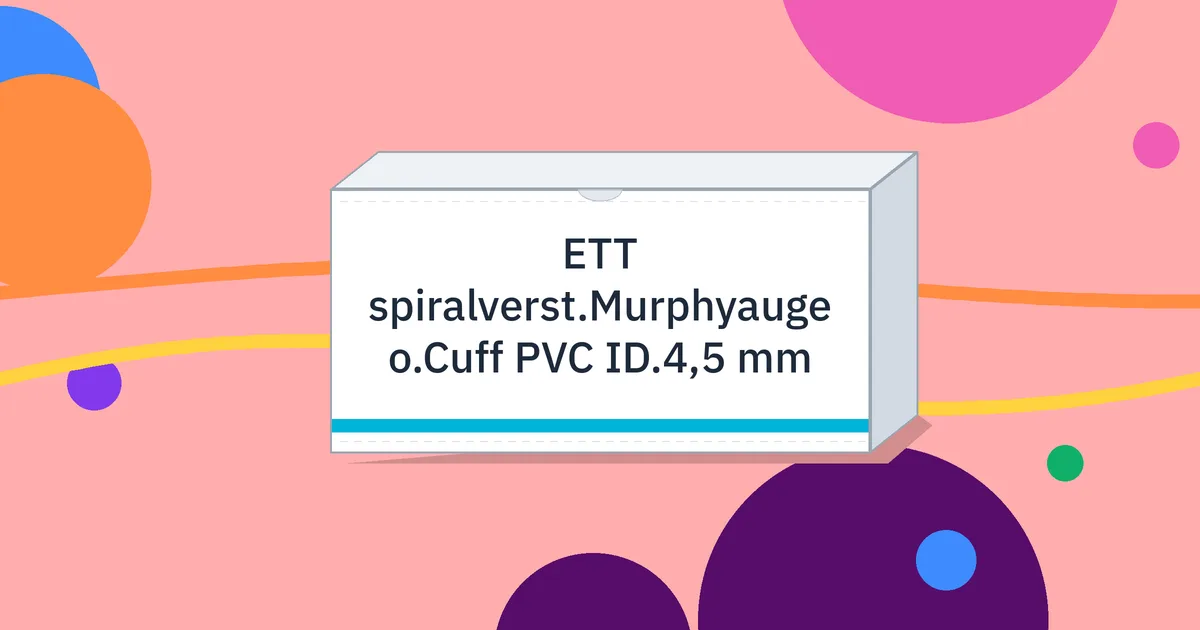 Symbolbild: Packung mit der Aufschrift ETT spiralverst.Murphyauge o.Cuff PVC ID.4,5 mm (PZN 19120818) – Verfügbarkeit und Bezug in Apotheken in Frankfurt am Main