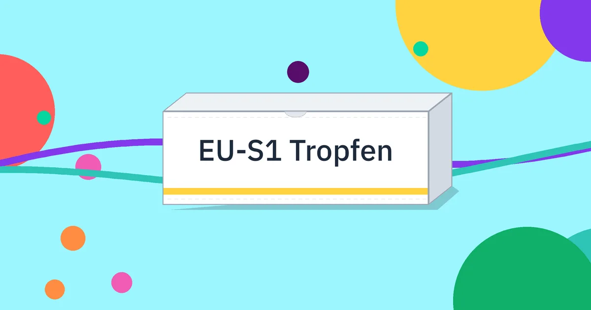 Symbolbild: Packung mit der Aufschrift EU-S1 Tropfen (PZN 11563700) – Verfügbarkeit und Bezug in Apotheken in Frankfurt am Main