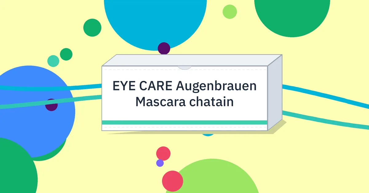 Symbolbild: Packung mit der Aufschrift EYE CARE Augenbrauen Mascara chatain (PZN 12481861) – Verfügbarkeit und Bezug in Apotheken in Frankfurt am Main
