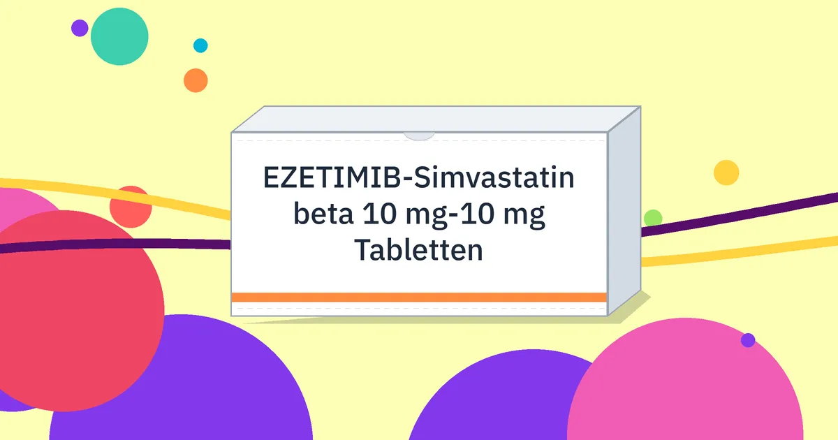 Symbolbild: Packung mit der Aufschrift EZETIMIB-Simvastatin beta 10 mg-10 mg Tabletten (PZN 14253029) – Verfügbarkeit und Bezug in Apotheken in Frankfurt am Main