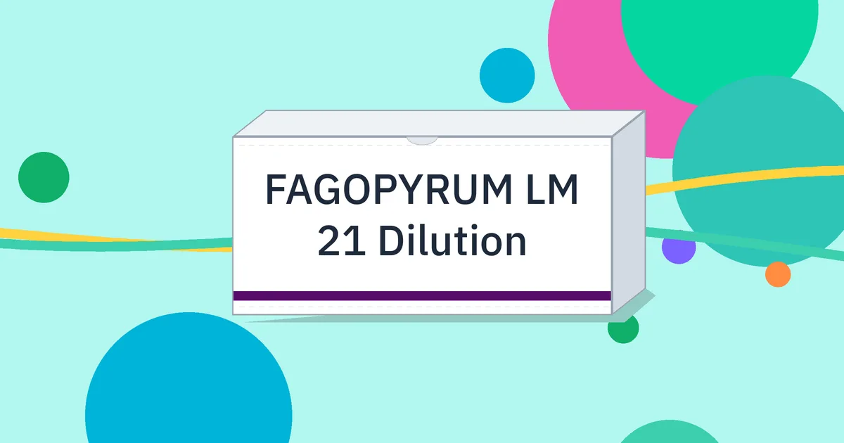 Symbolbild: Packung mit der Aufschrift FAGOPYRUM LM 21 Dilution (PZN 13486607) – Verfügbarkeit und Bezug in Apotheken in Frankfurt am Main