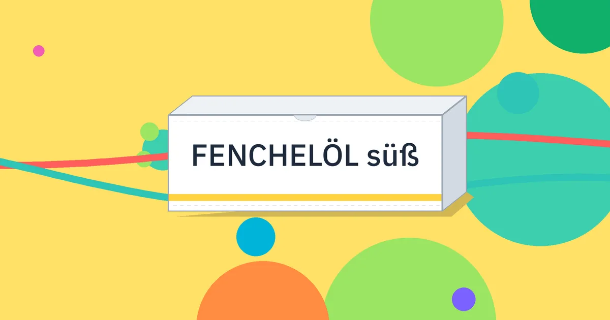 Symbolbild: Packung mit der Aufschrift FENCHELÖL süß (PZN 19753156) – Verfügbarkeit und Bezug in Apotheken in Frankfurt am Main