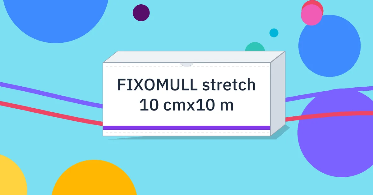 Symbolbild: Packung mit der Aufschrift FIXOMULL stretch 10 cmx10 m (PZN 17163723) – Verfügbarkeit und Bezug in Apotheken in Frankfurt am Main