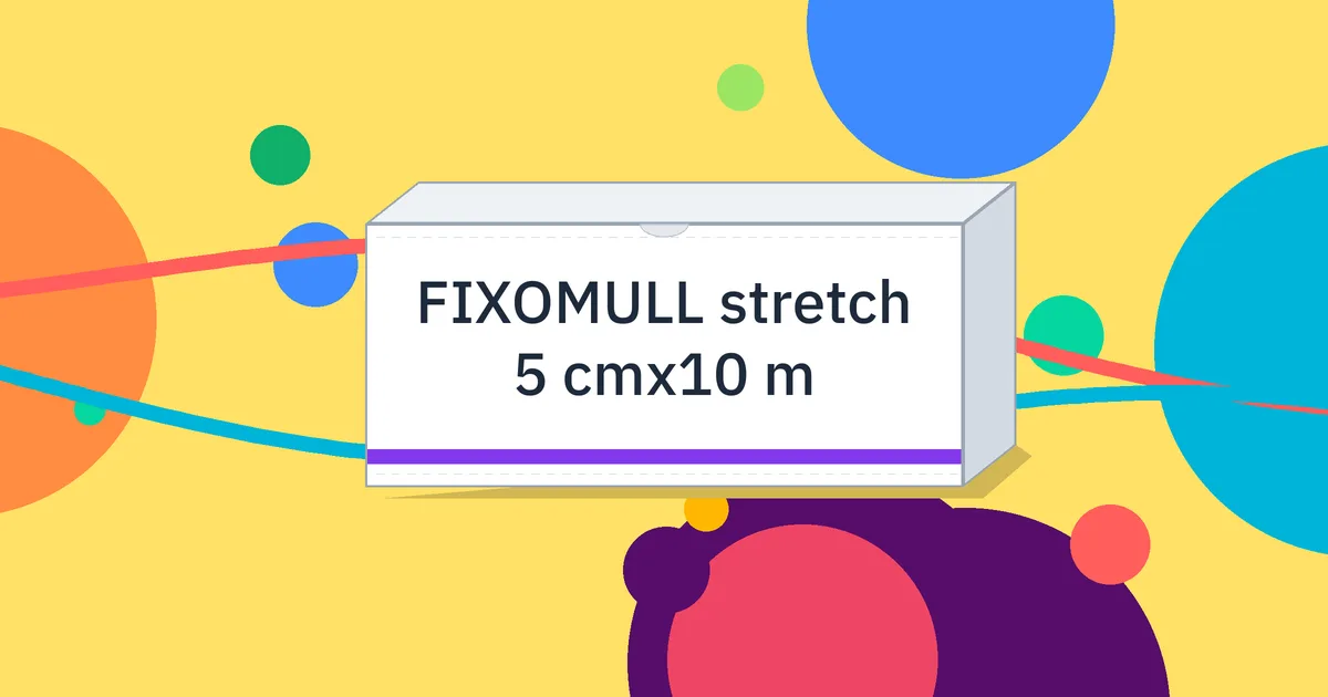 Symbolbild: Packung mit der Aufschrift FIXOMULL stretch 5 cmx10 m (PZN 16348857) – Verfügbarkeit und Bezug in Apotheken in Frankfurt am Main