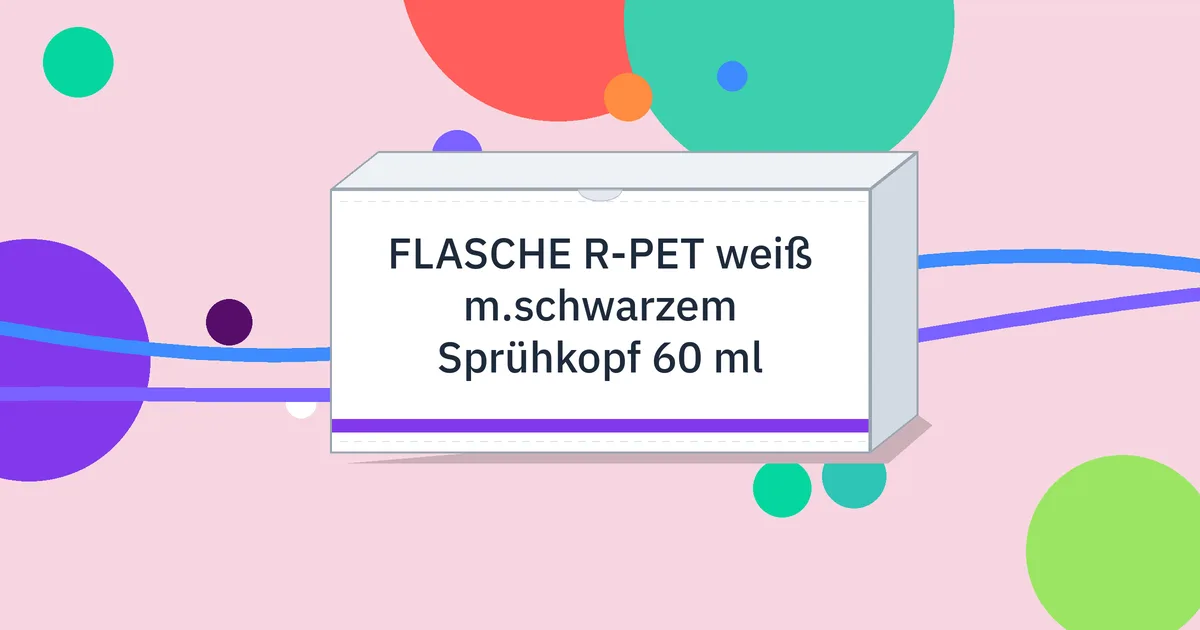 Symbolbild: Packung mit der Aufschrift FLASCHE R-PET weiß m.schwarzem Sprühkopf 60 ml (PZN 16681060) – Verfügbarkeit und Bezug in Apotheken in Frankfurt am Main