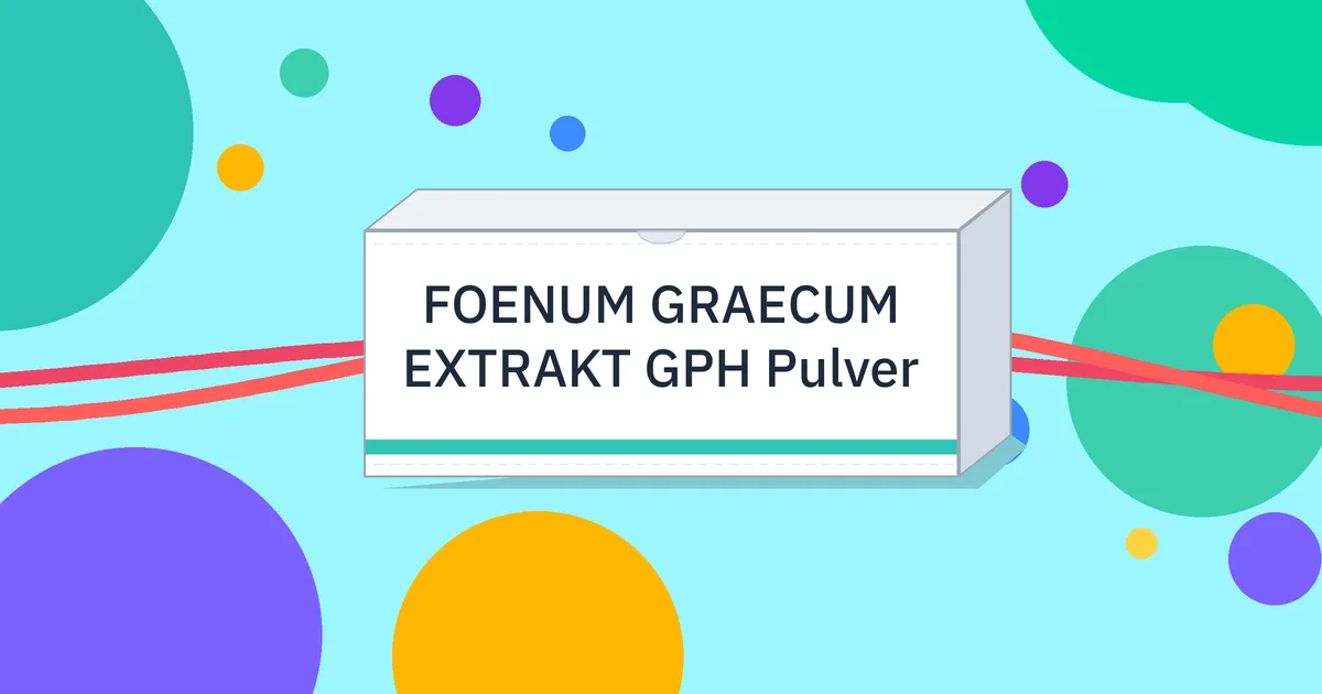 Symbolbild: Packung mit der Aufschrift FOENUM GRAECUM EXTRAKT GPH Pulver (PZN 11075780) – Verfügbarkeit und Bezug in Apotheken in Frankfurt am Main