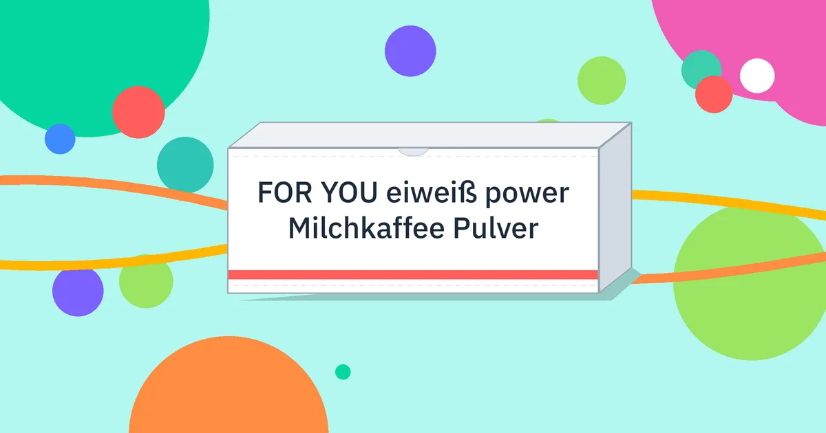 Symbolbild: Packung mit der Aufschrift FOR YOU eiweiß power Milchkaffee Pulver (PZN 13570561) – Verfügbarkeit und Bezug in Apotheken in Frankfurt am Main