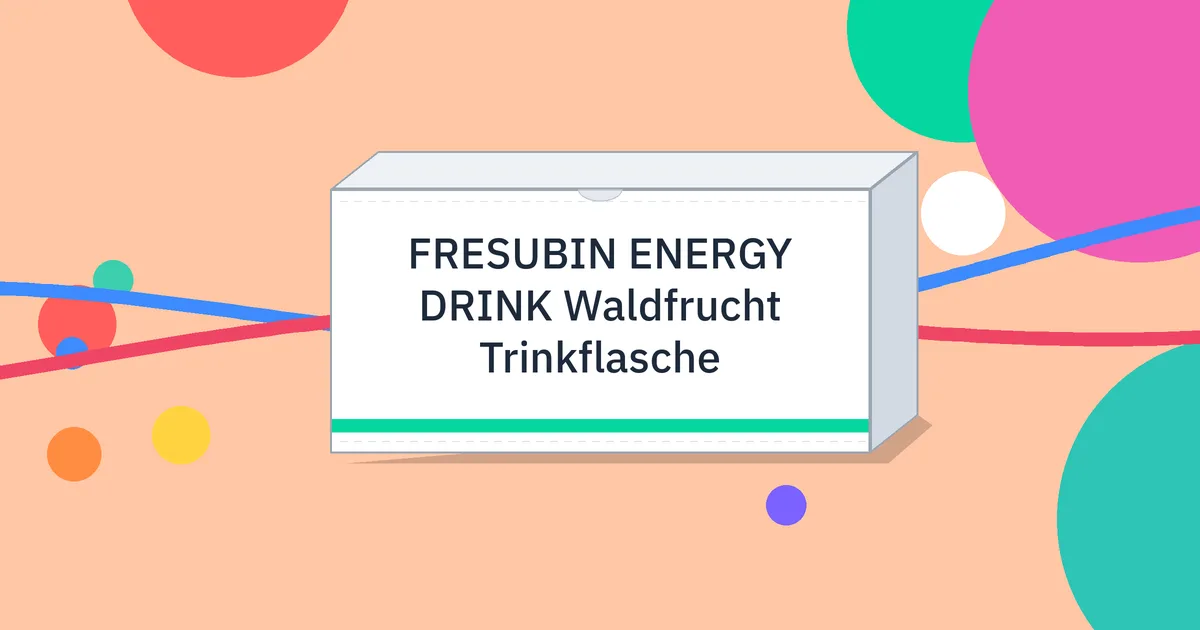 Symbolbild: Packung mit der Aufschrift FRESUBIN ENERGY DRINK Waldfrucht Trinkflasche (PZN 20191723) – Verfügbarkeit und Bezug in Apotheken in Frankfurt am Main