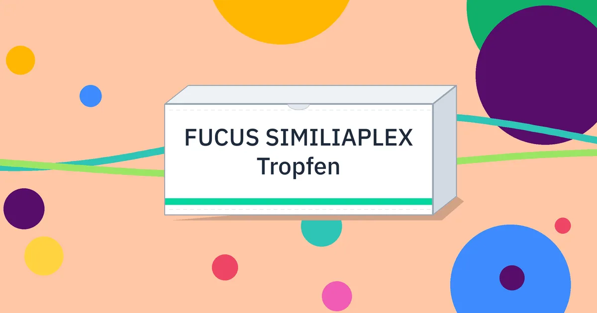 Symbolbild: Packung mit der Aufschrift FUCUS SIMILIAPLEX Tropfen (PZN 03833717) – Verfügbarkeit und Bezug in Apotheken in Frankfurt am Main