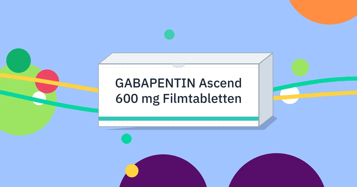 Symbolbild: Packung mit der Aufschrift GABAPENTIN Ascend 600 mg Filmtabletten (PZN 18325470) – Verfügbarkeit und Bezug in Apotheken in Frankfurt am Main