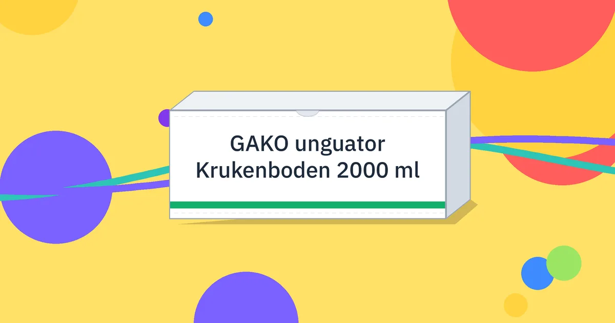 Symbolbild: Packung mit der Aufschrift GAKO unguator Krukenboden 2000 ml (PZN 13918343) – Verfügbarkeit und Bezug in Apotheken in Frankfurt am Main
