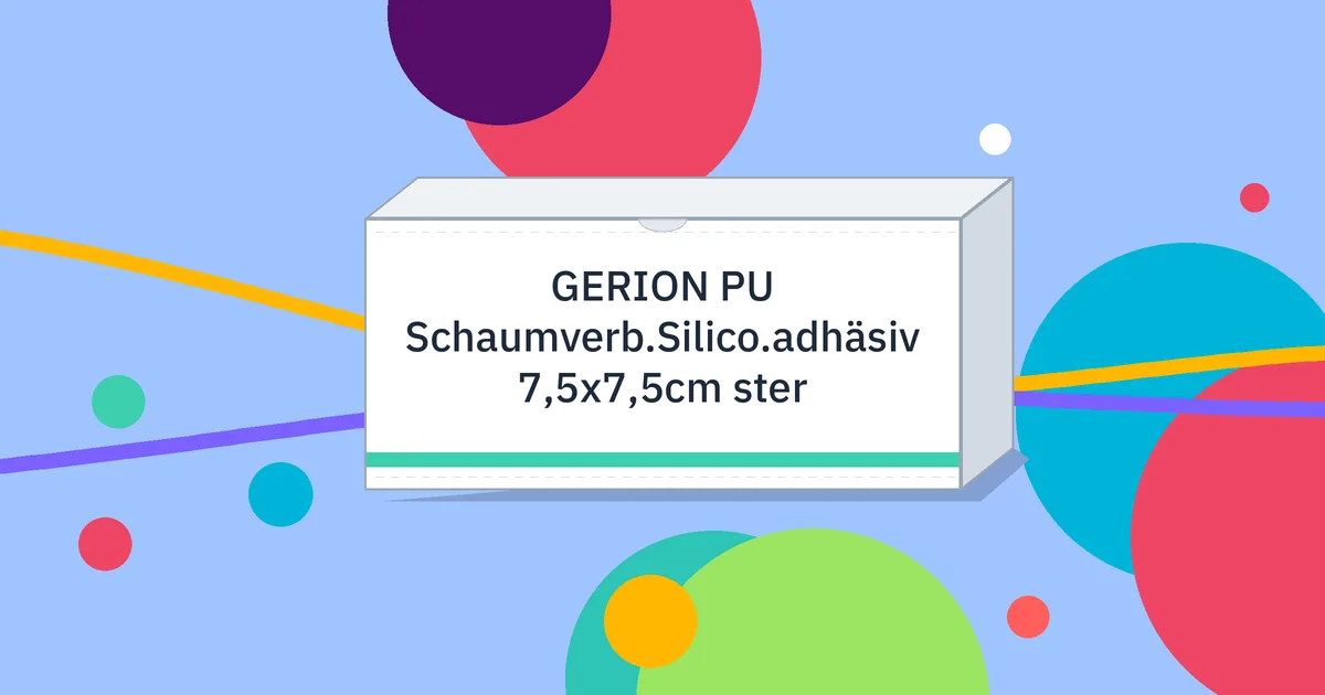 Symbolbild: Packung mit der Aufschrift GERION PU Schaumverb.Silico.adhäsiv 7,5x7,5cm ster (PZN 19746570) – Verfügbarkeit und Bezug in Apotheken in Frankfurt am Main