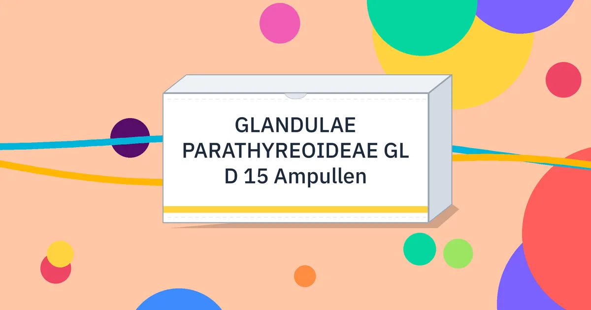 Symbolbild: Packung mit der Aufschrift GLANDULAE PARATHYREOIDEAE GL D 15 Ampullen (PZN 03357369) – Verfügbarkeit und Bezug in Apotheken in Frankfurt am Main