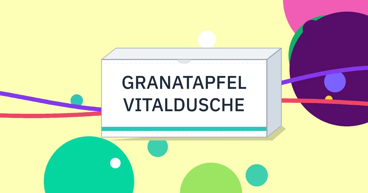 Symbolbild: Packung mit der Aufschrift GRANATAPFEL VITALDUSCHE (PZN 19976057) – Verfügbarkeit und Bezug in Apotheken in Frankfurt am Main