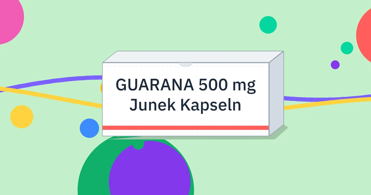 Symbolbild: Packung mit der Aufschrift GUARANA 500 mg Junek Kapseln (PZN 00137992) – Verfügbarkeit und Bezug in Apotheken in Frankfurt am Main