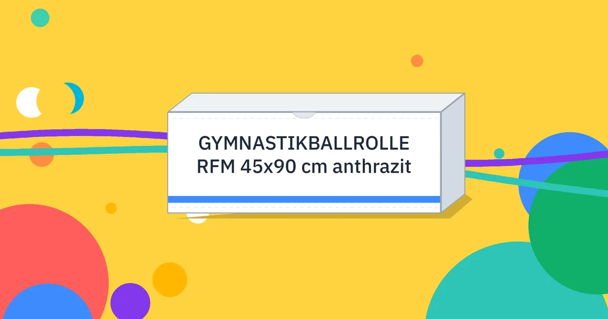 Symbolbild: Packung mit der Aufschrift GYMNASTIKBALLROLLE RFM 45x90 cm anthrazit (PZN 13879666) – Verfügbarkeit und Bezug in Apotheken in Frankfurt am Main