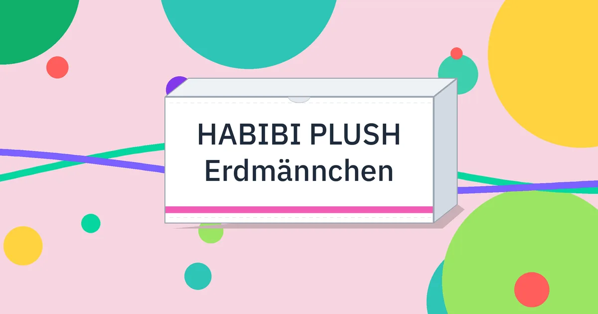 Symbolbild: Packung mit der Aufschrift HABIBI PLUSH Erdmännchen (PZN 19300590) – Verfügbarkeit und Bezug in Apotheken in Frankfurt am Main