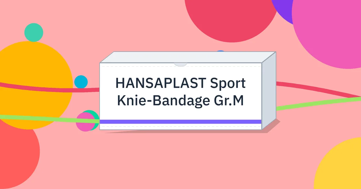 Symbolbild: Packung mit der Aufschrift HANSAPLAST Sport Knie-Bandage Gr.M (PZN 15822995) – Verfügbarkeit und Bezug in Apotheken in Frankfurt am Main