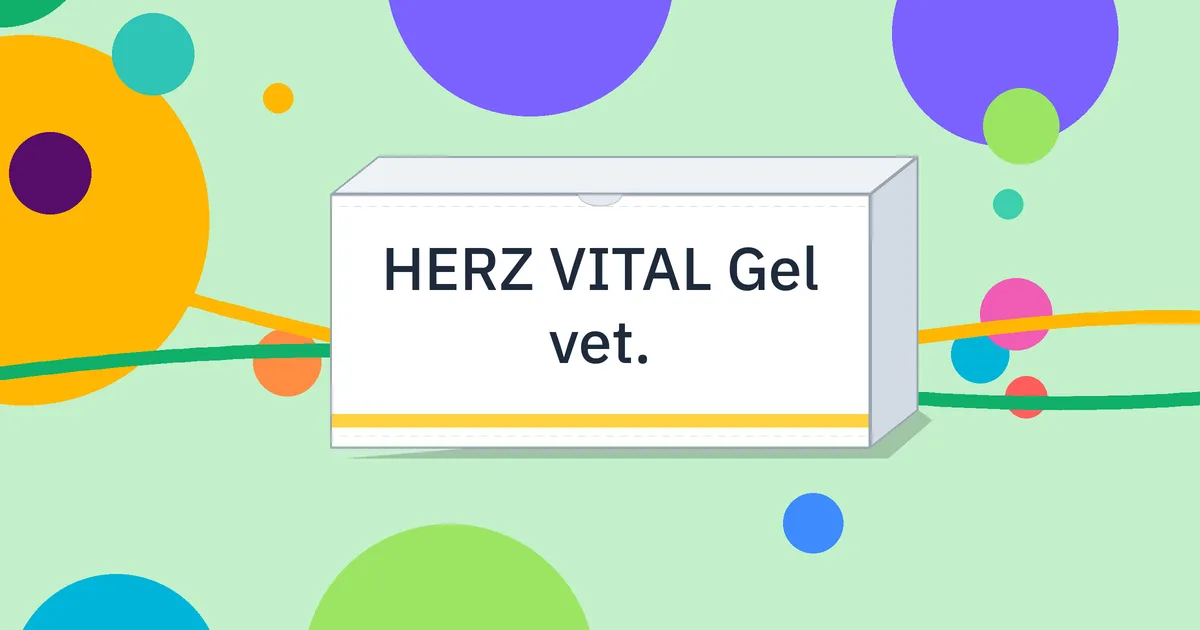 Symbolbild: Packung mit der Aufschrift HERZ VITAL Gel vet. (PZN 02458996) – Verfügbarkeit und Bezug in Apotheken in Frankfurt am Main