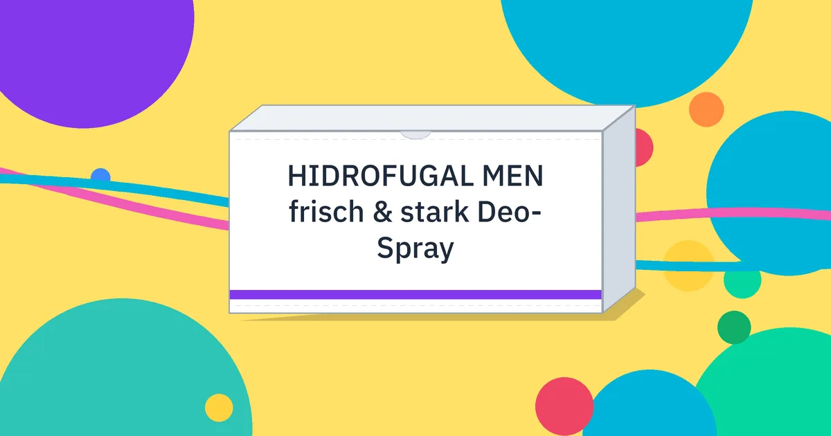 Symbolbild: Packung mit der Aufschrift HIDROFUGAL MEN frisch & stark Deo-Spray (PZN 16228662) – Verfügbarkeit und Bezug in Apotheken in Frankfurt am Main