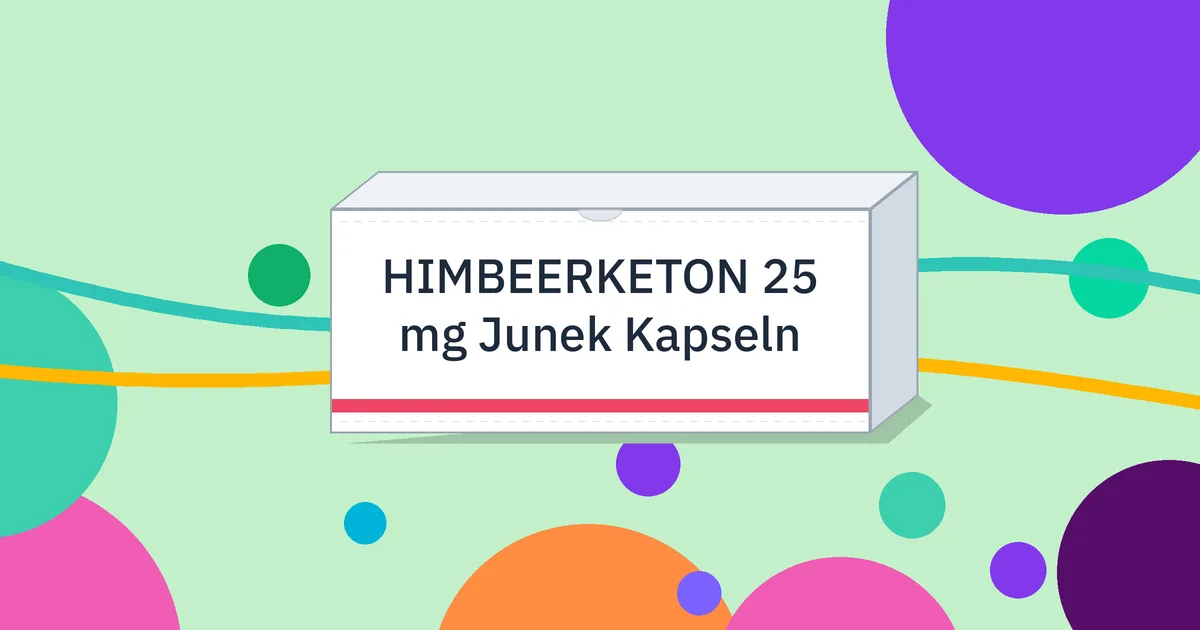Symbolbild: Packung mit der Aufschrift HIMBEERKETON 25 mg Junek Kapseln (PZN 10977121) – Verfügbarkeit und Bezug in Apotheken in Frankfurt am Main