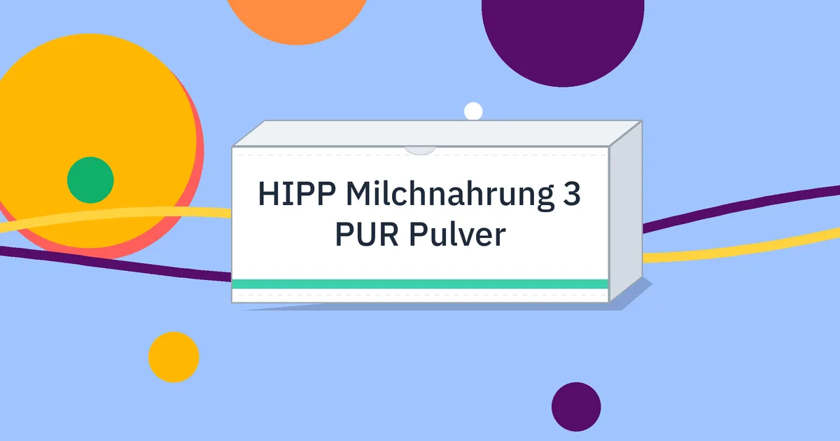 Symbolbild: Packung mit der Aufschrift HIPP Milchnahrung 3 PUR Pulver (PZN 20162118) – Verfügbarkeit und Bezug in Apotheken in Frankfurt am Main