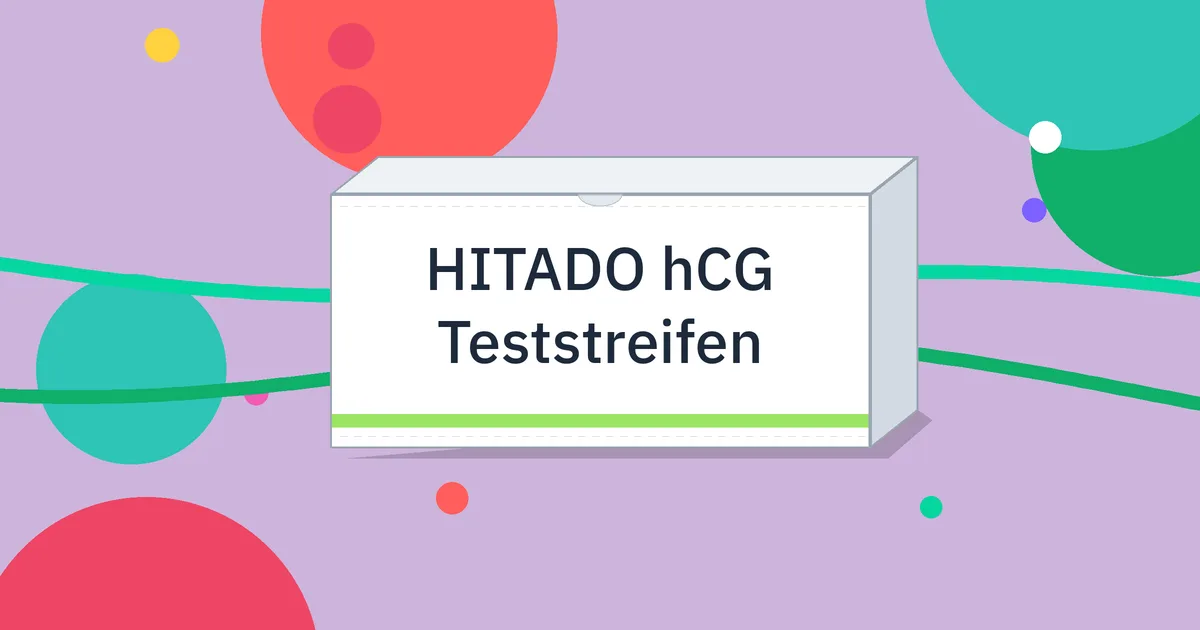 Symbolbild: Packung mit der Aufschrift HITADO hCG Teststreifen (PZN 05562441) – Verfügbarkeit und Bezug in Apotheken in Frankfurt am Main