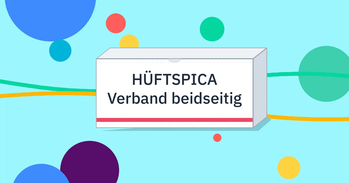 Symbolbild: Packung mit der Aufschrift HÜFTSPICA Verband beidseitig (PZN 02909909) – Verfügbarkeit und Bezug in Apotheken in Frankfurt am Main