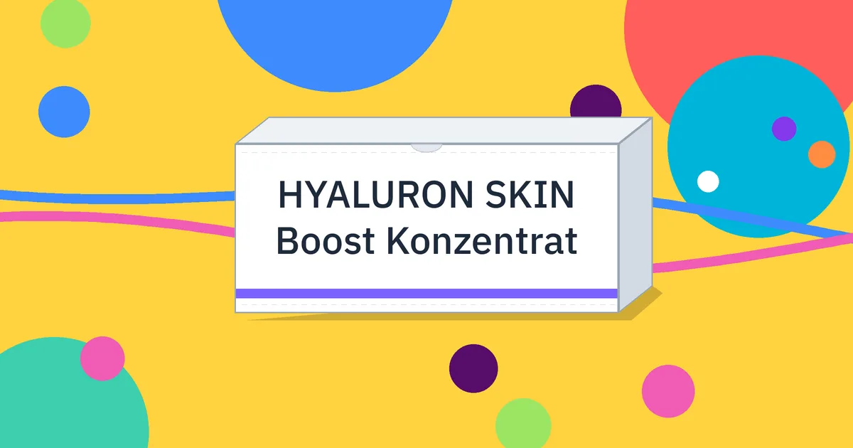 Symbolbild: Packung mit der Aufschrift HYALURON SKIN Boost Konzentrat (PZN 19150624) – Verfügbarkeit und Bezug in Apotheken in Frankfurt am Main