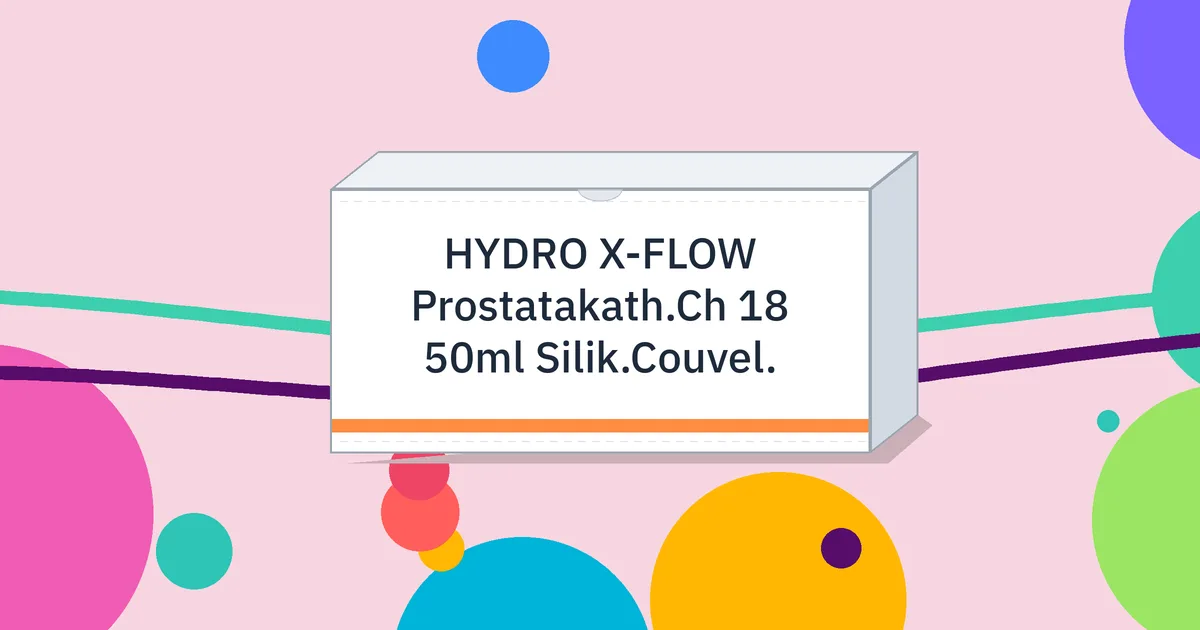 Symbolbild: Packung mit der Aufschrift HYDRO X-FLOW Prostatakath.Ch 18 50ml Silik.Couvel. (PZN 17508553) – Verfügbarkeit und Bezug in Apotheken in Frankfurt am Main
