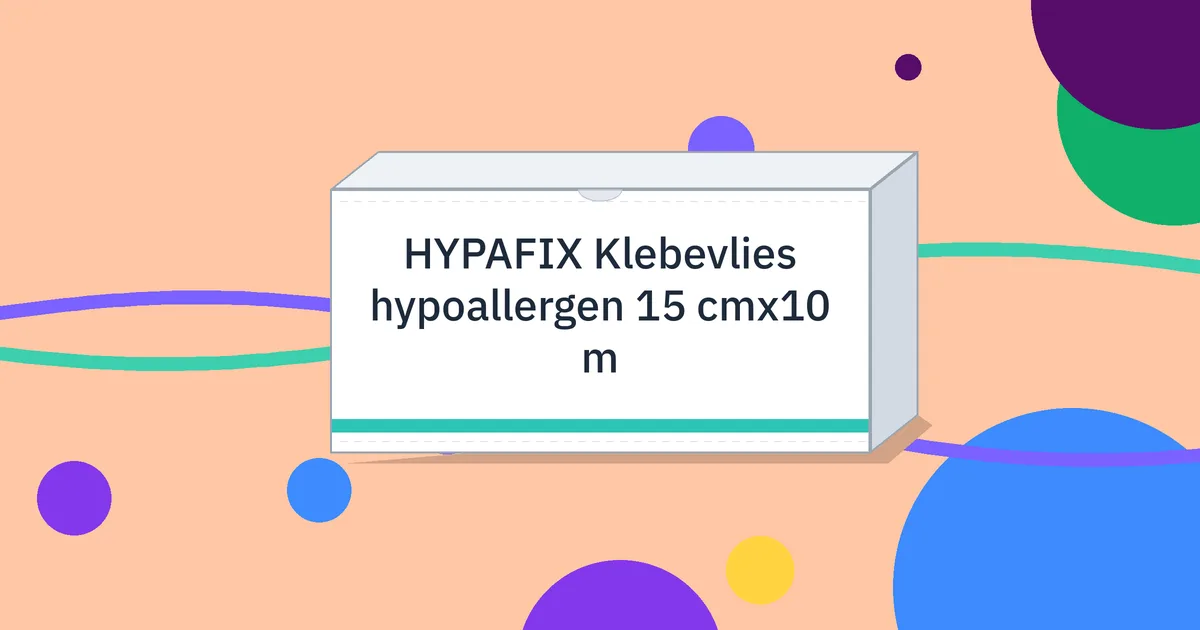 Symbolbild: Packung mit der Aufschrift HYPAFIX Klebevlies hypoallergen 15 cmx10 m (PZN 19102789) – Verfügbarkeit und Bezug in Apotheken in Frankfurt am Main