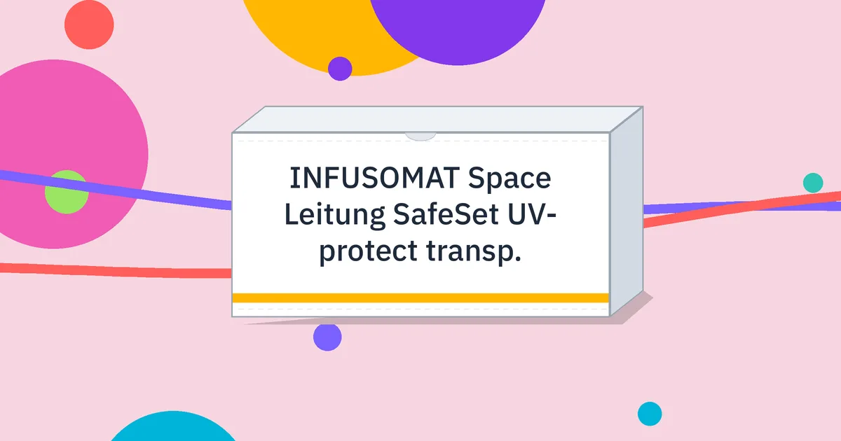 Symbolbild: Packung mit der Aufschrift INFUSOMAT Space Leitung SafeSet UV-protect transp. (PZN 10933566) – Verfügbarkeit und Bezug in Apotheken in Frankfurt am Main