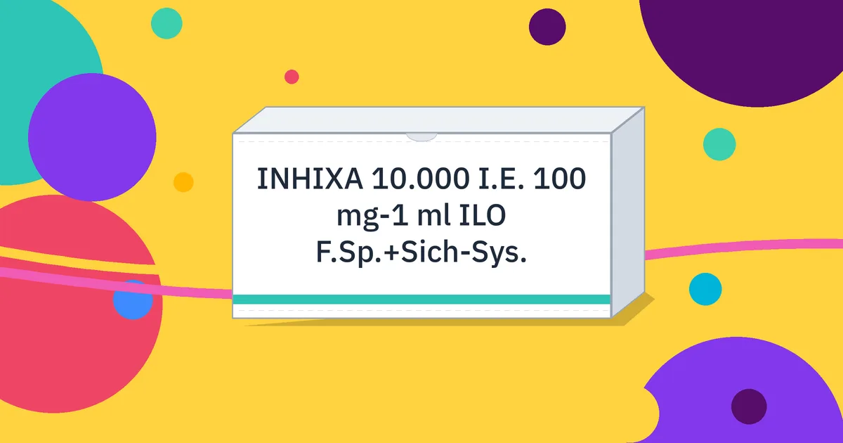 Symbolbild: Packung mit der Aufschrift INHIXA 10.000 I.E. 100 mg-1 ml ILO F.Sp.+Sich-Sys. (PZN 14417761) – Verfügbarkeit und Bezug in Apotheken in Frankfurt am Main