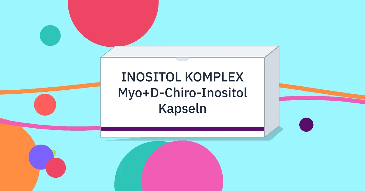 Symbolbild: Packung mit der Aufschrift INOSITOL KOMPLEX Myo+D-Chiro-Inositol Kapseln (PZN 19899351) – Verfügbarkeit und Bezug in Apotheken in Frankfurt am Main