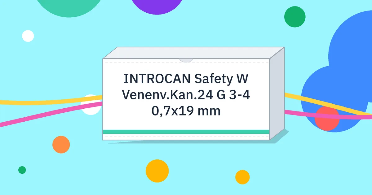Symbolbild: Packung mit der Aufschrift INTROCAN Safety W Venenv.Kan.24 G 3-4 0,7x19 mm (PZN 19527112) – Verfügbarkeit und Bezug in Apotheken in Frankfurt am Main