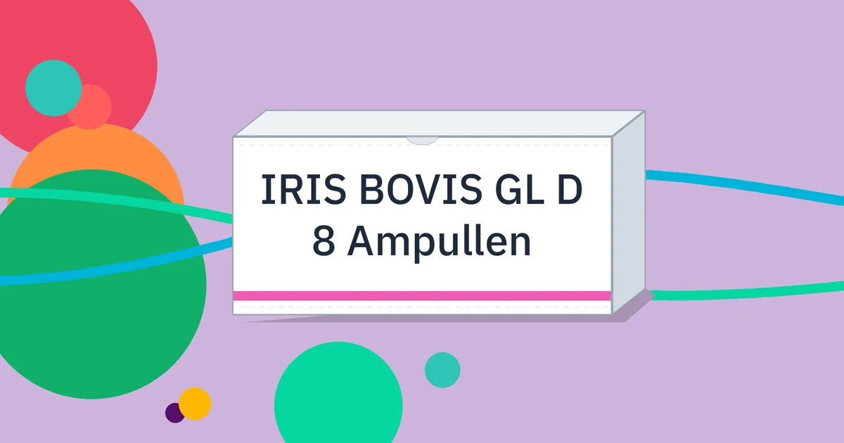 Symbolbild: Packung mit der Aufschrift IRIS BOVIS GL D 8 Ampullen (PZN 02880028) – Verfügbarkeit und Bezug in Apotheken in Frankfurt am Main